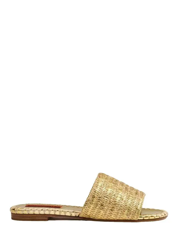 SIMONMILLER Raffia Salerno Slides - Gold