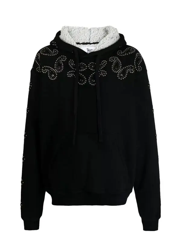 Cout De La Liberte Bead-embellished Western-style Hoodie - Black