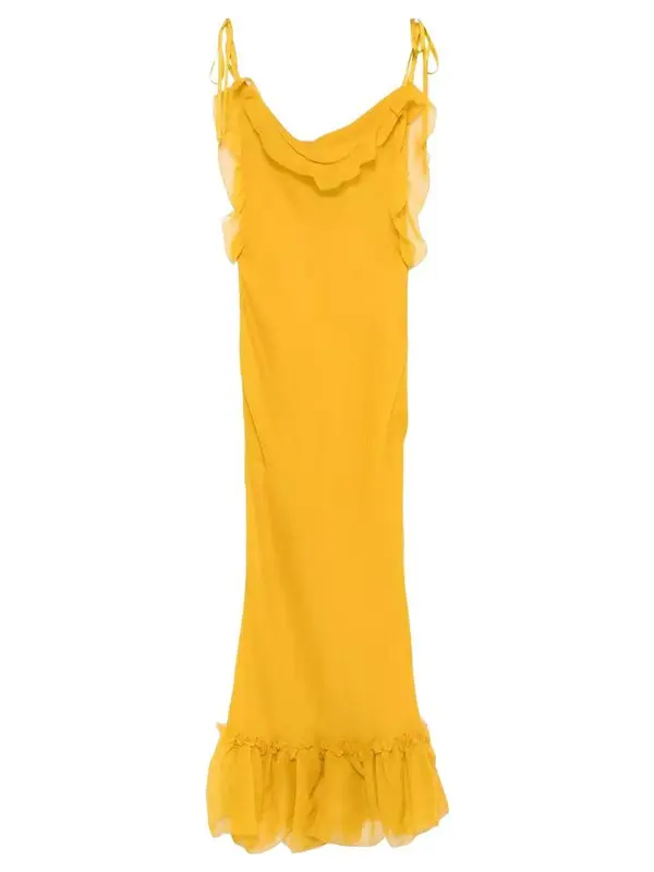 Saint Laurent Silk Maxi Dress - Yellow