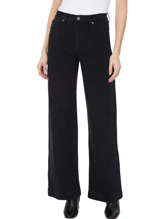 Habitual Denver High Rise Wide Leg Jeans - Washed Black