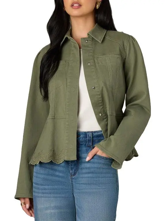 Wit & Wisdom Peplum Denim Jacket - Lily Pad
