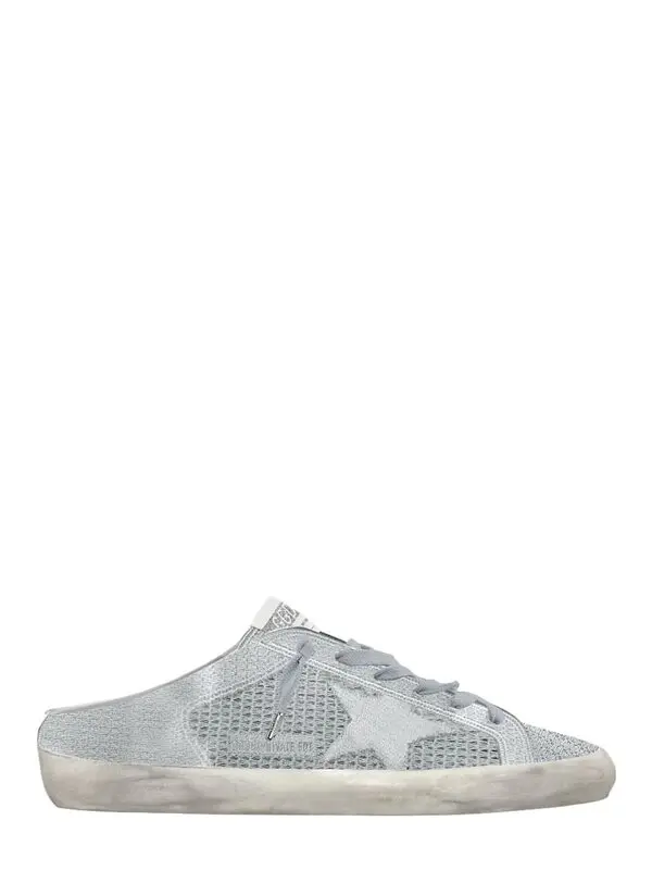 GOLDEN GOOSE Sabot Embroidered Slide Sneakers - Light Blue/silver