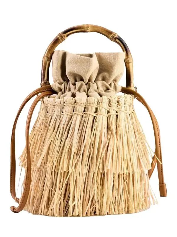 SIMONMILLER Tiki Fringe Bucket Bag - Neutrals