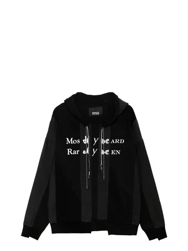 MOSTLY HEARD RARELY SEEN Spliced Luxury Mock Hoodie - Black