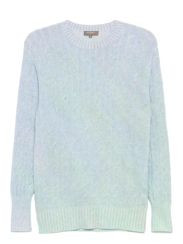 N.peal Thames Cable Pullover Sweater - Blue