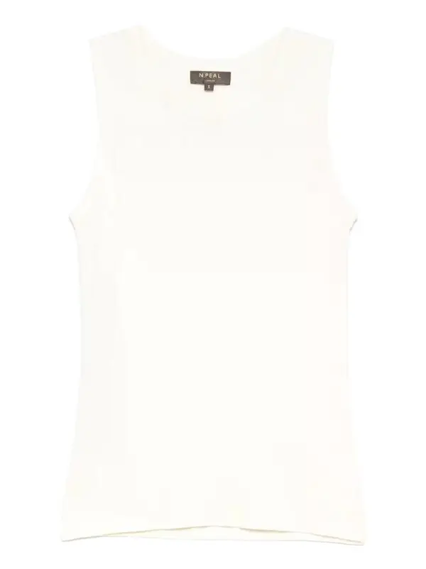 N.peal Ribbed Trim Tank Top - Neutrals
