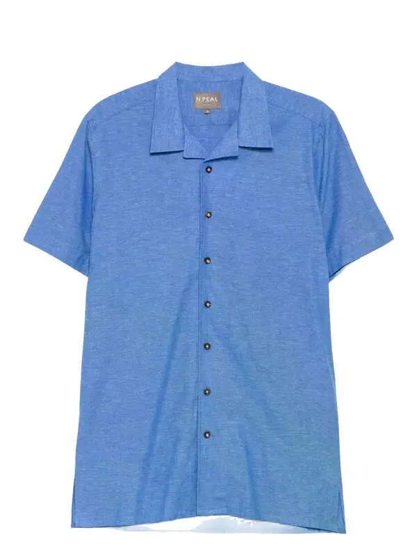 N.peal Cuban Collar Shirt - Blue
