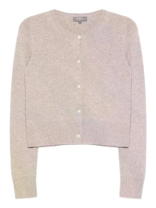 N.peal Chunky Knit Cropped Cardigan - Neutrals