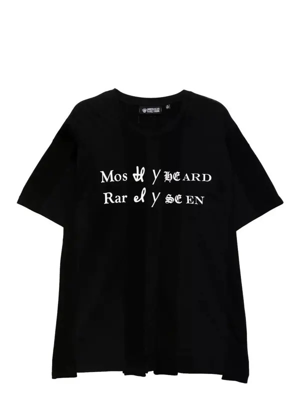 MOSTLY HEARD RARELY SEEN Spliced Luxury Mock T-shirt - Black