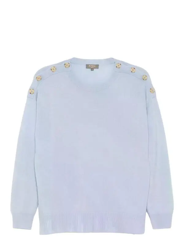 N.peal Button Shoulder Jumper - Blue