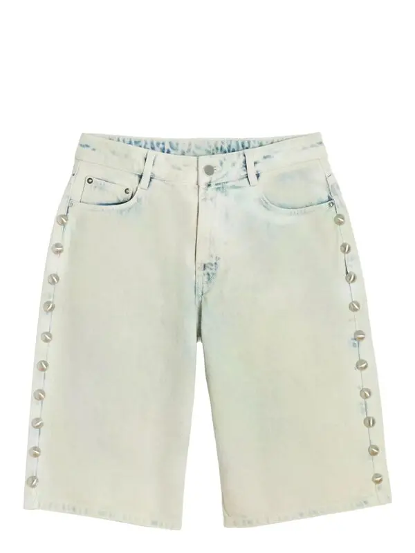 Apparis Stud-embellished Denim Shorts - Blue