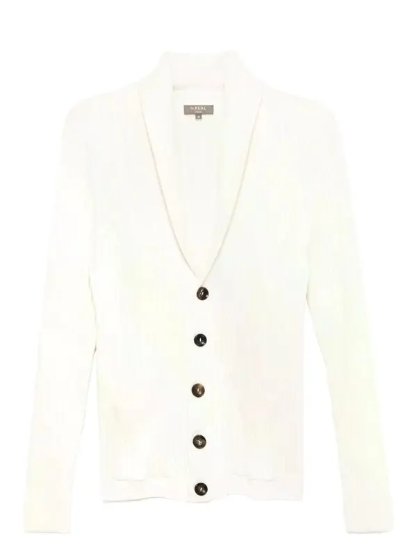 N.peal Shawl Collar Cardigan - White
