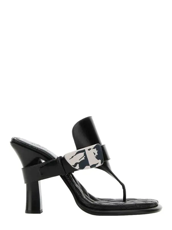 Burberry Bay Thong Mules - Black