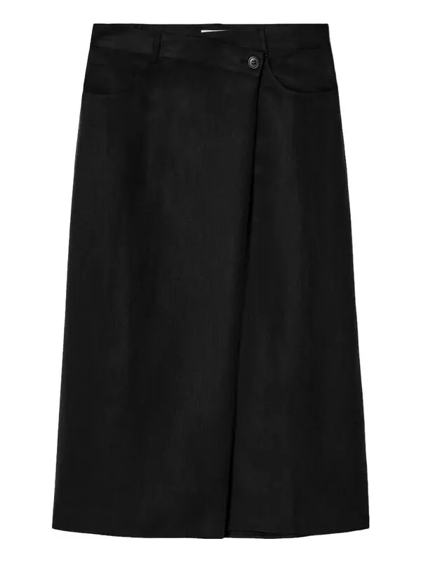 Cos Asymmetric Fluid Midi Skirt - Black