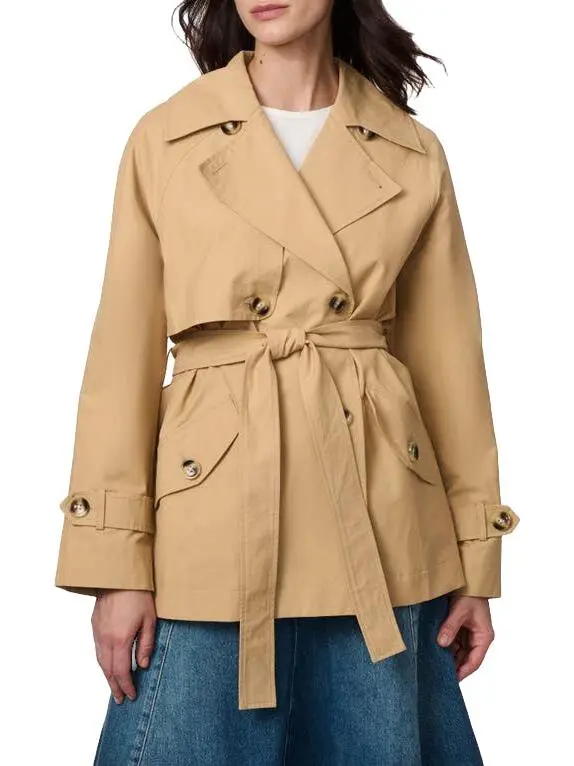 Bernardo Short Belted Trench Coat - Tan