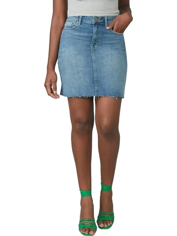 LOLA JEANS Maddy High Rise Mini Skirt - Morning Day Light