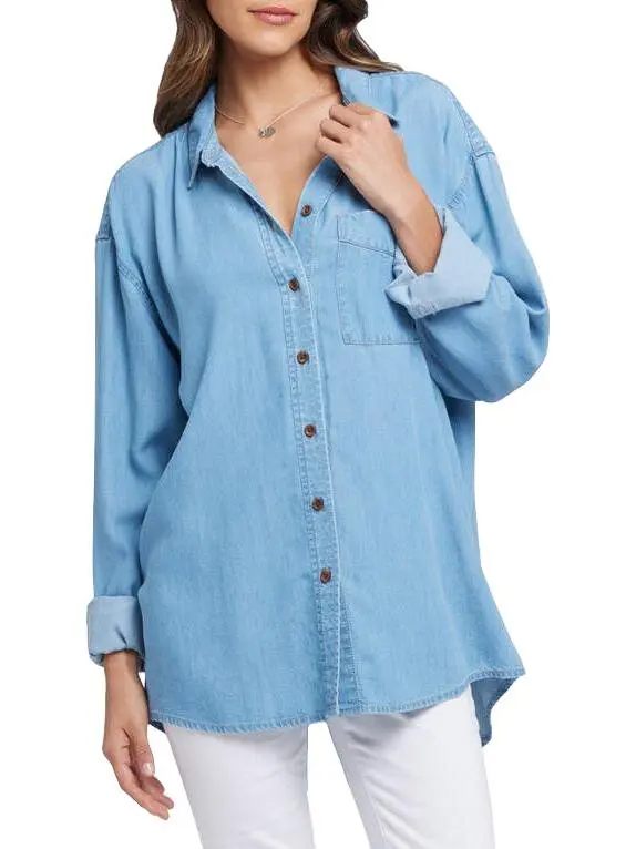 NYDJ Oversize Chambray Button-up Shirt - Canary Beach