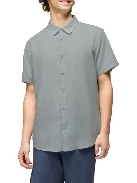 Prana Lindores Hemp Blend Short Sleeve Button-up Shirt - Saltwater