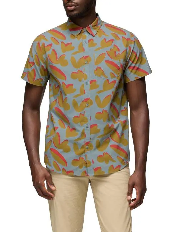 Prana Stimmersee Short Sleeve Button-up Shirt - Saltwater Indo Disco