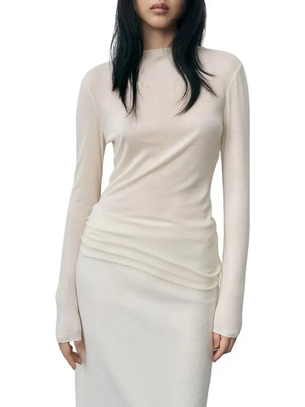 Mango Long Sleeve T-shirt - Ecru