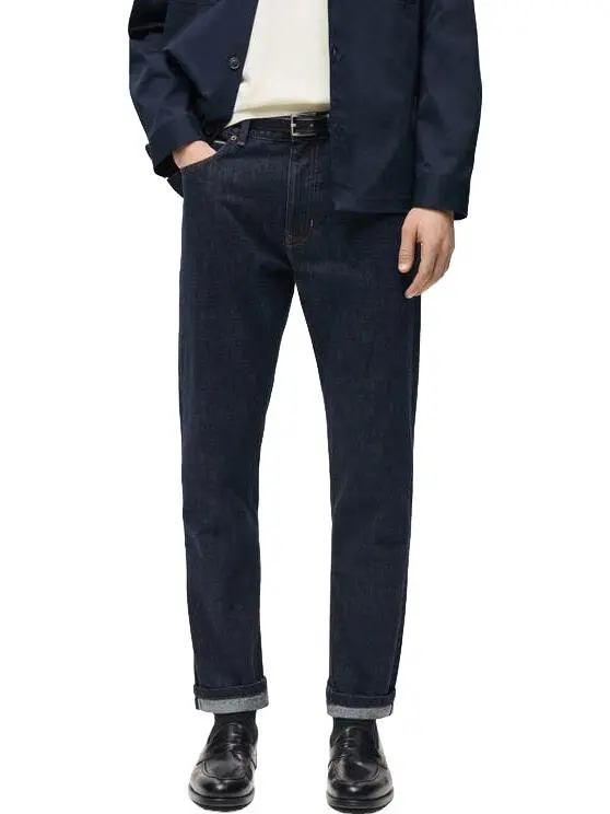 Mango Tapered Leg Jeans - Open Blue