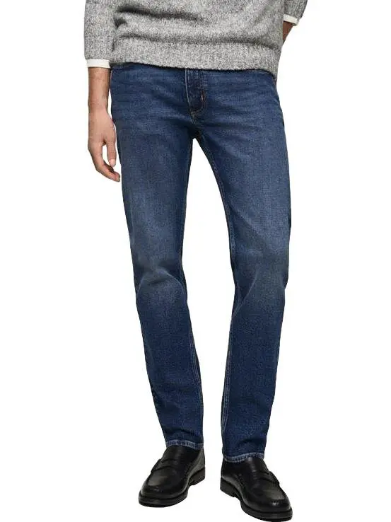 Mango Jan Slim Fit Jeans - Dark Blue