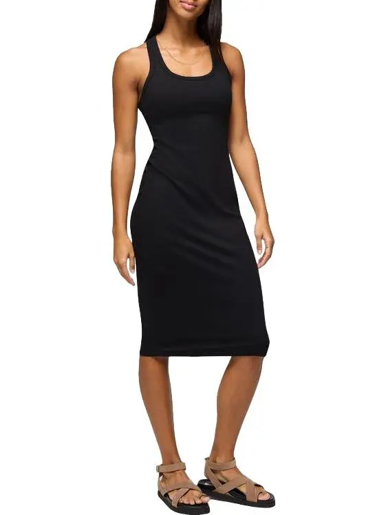 Prana Hevana Racerback Performance Midi Dress - Black Heather