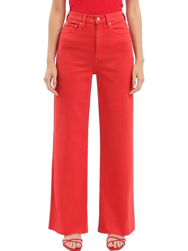DAZE Far Out High-waist Wide-leg Jeans - Cherry