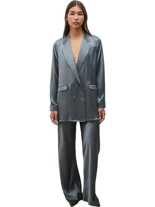 Silk Laundry Relaxed Blazer - Slate