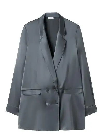 Silk Laundry Relaxed Blazer - Slate