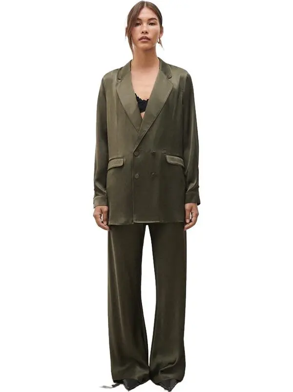 Silk Laundry Relaxed Fit Blazer - Pine