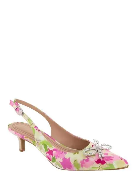 Bcbgmaxazria Donna Slingback Kitten Heel Pump - Multi Floral