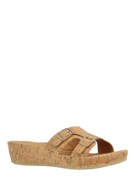 L'AMOUR DES PIEDS Careena Wedge Slide Sandal - Natural/ Gold