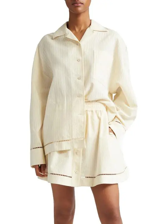 Golden Goose Oversized Pajama-inspired Button-up Shirt - Shortbread