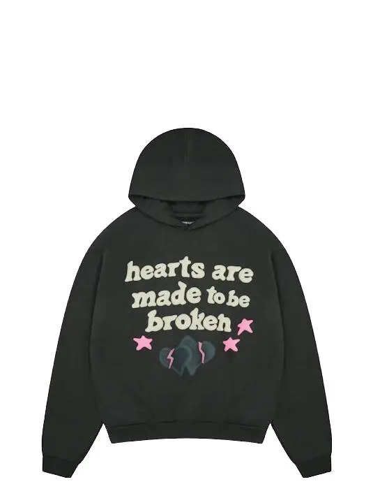 BROKEN PLANET Hearts Are Made To Be Broken Hoodie - Soot Black