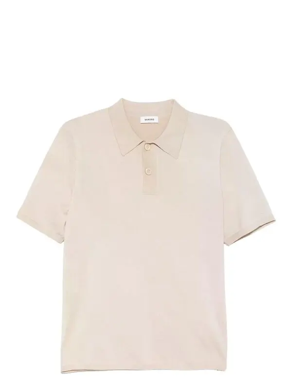 Sandro Short-sleeve Knitted Polo Shirt - Neutrals