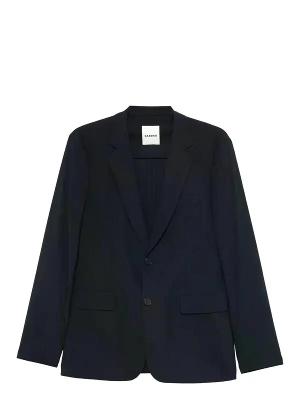 Sandro Wool Suit Jacket - Blue