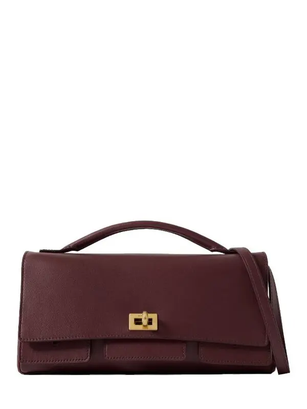 Balenciaga Bel Air Leather Shoulder Bag - Burgundy