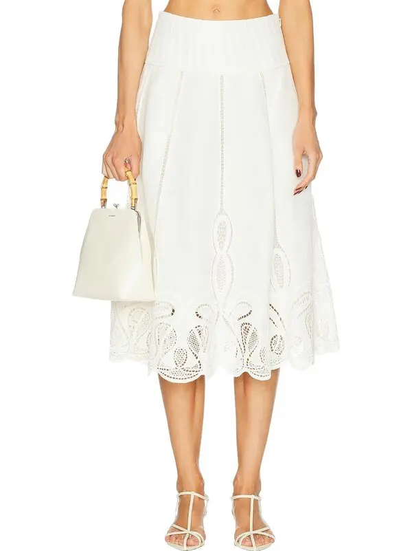 Simkhai Kaius Midi Skirt - Ivory