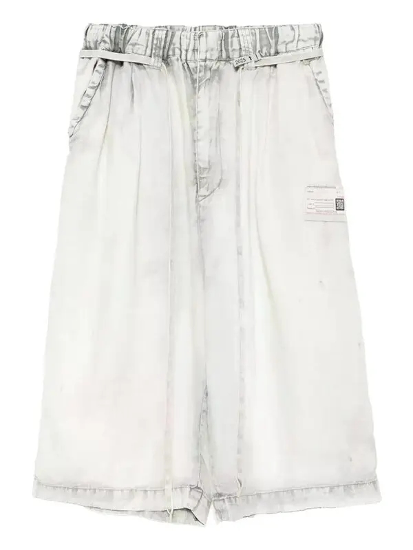 Mihara Yasuhiro Aged Linen Wide Shorts - Neutrals