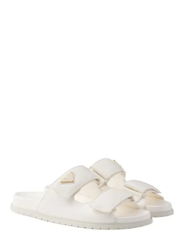 Prada Nappa Leather Slides - Ivory