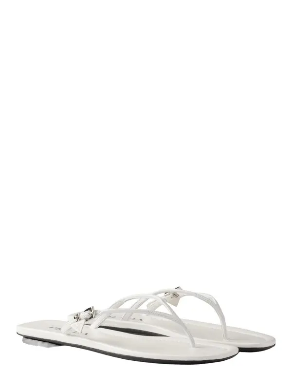 Prada Leather Thong Sandals - White