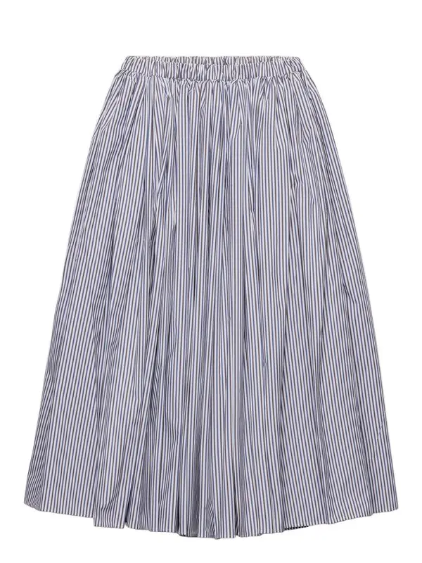 Prada Striped Poplin Skirt - White/blue