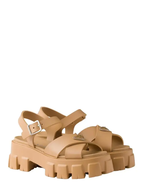 Prada Monolith Sandals - Barley