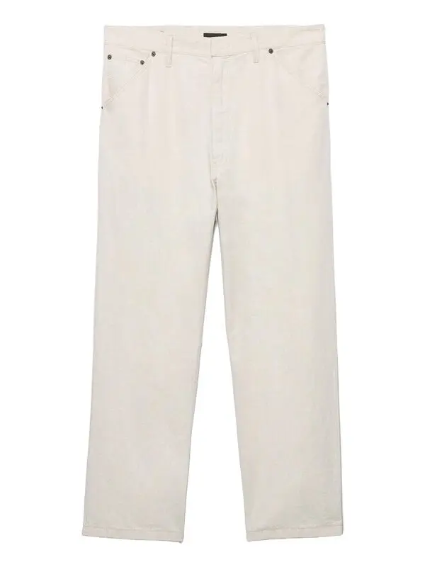 Prada Chambray Loose Fit Pants - Natural