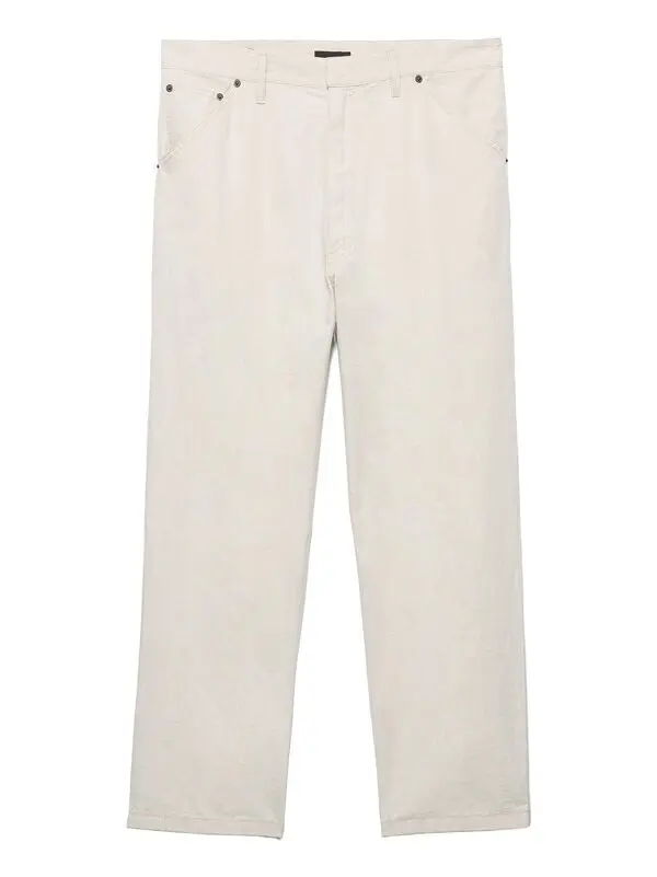 Prada Chambray Loose Fit Pants - Neutral
