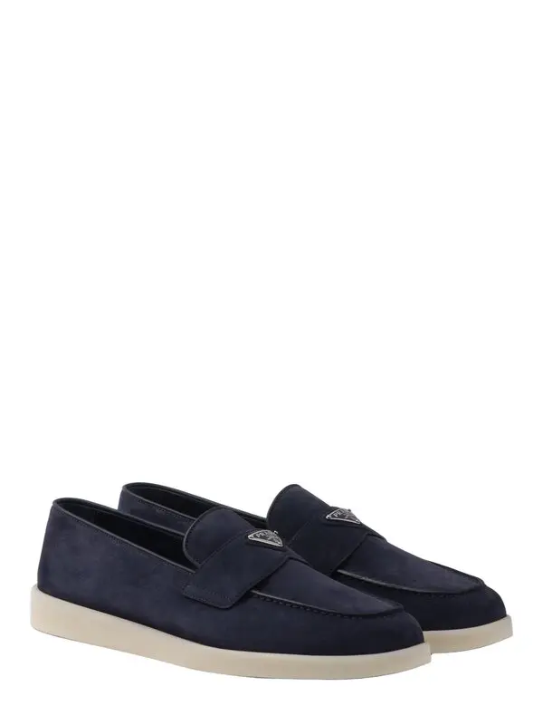 Prada Suede Loafers - Navy