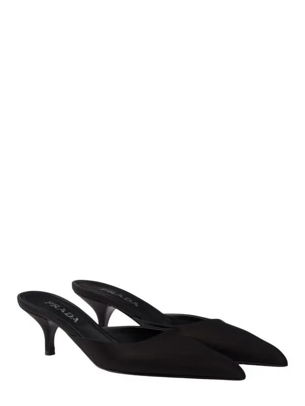 Prada Satin Mules - Black