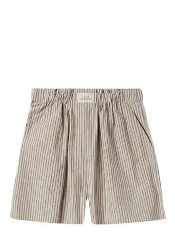 Silk Laundry Boxer Short - Slate Stripe