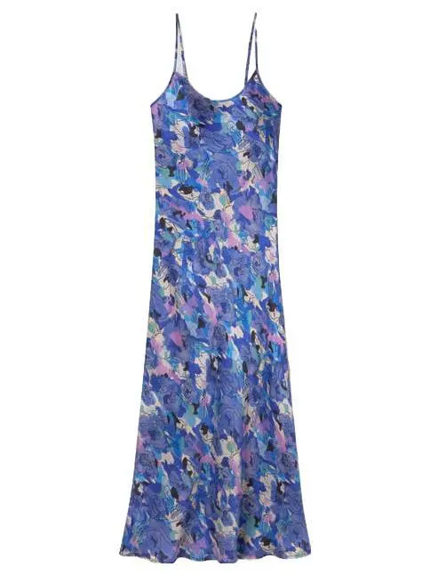 Silk Laundry 1996 Silk Dress - Cornflower Floral